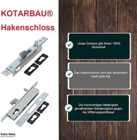 Haakslot schuifdeuren insteekslot - H-40 geleidepen - schuifdeurslot ...