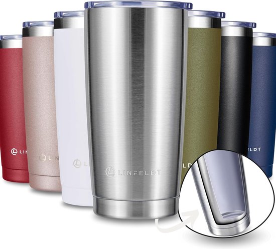 Tumbler Drinkbeker, roestvrij staal, 590 ml, thermobeker voor in de ...