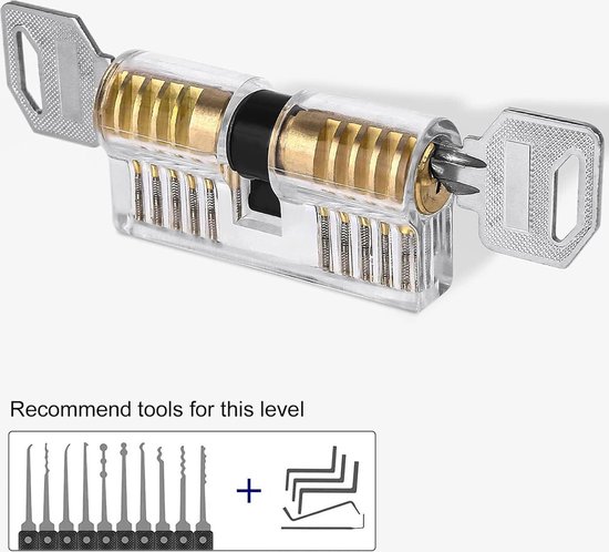 Lockpick set 35PCS met transparante training sloten-leer Lock Picking-Extractor... | bol
