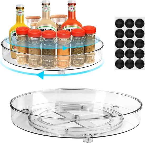 Lazy Susan Draaiplateau 2 Stuks - 360° Draaiplateau Kruidenrek Rond - Organizer voor... | bol
