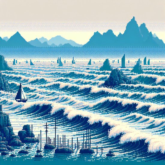 Pixel art landschap schilderij | Pixelated panorama: a digital ...