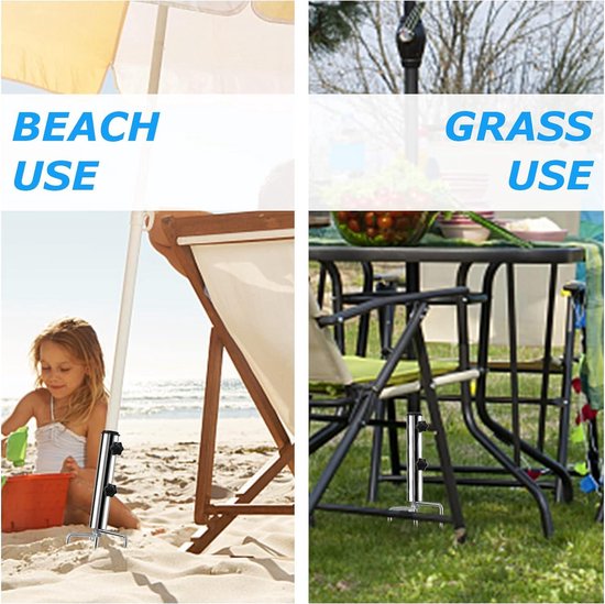 Parasolstandaard met 4 haringen - Afneembare parasolvoet - Verstelbaar ...