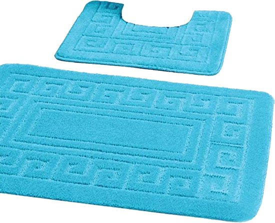 Anti-slip badmat in Griekse stijl - Set van 2 badmatten - Inclusief 1 ...
