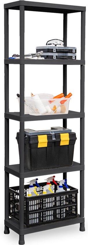 Plasticforte opbergrek schuur/zolder - kunststof - zwart - 60 x 30 x ...