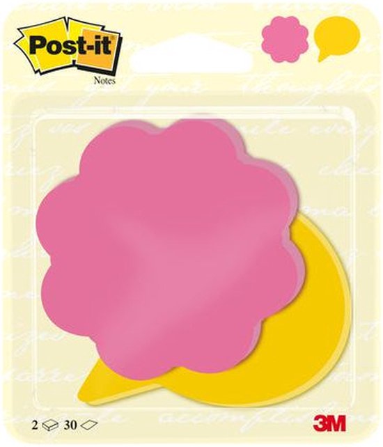 Post-it - Memoblok 3m post-it 2030-fs bloem tekstballon | Blister a 2 ...