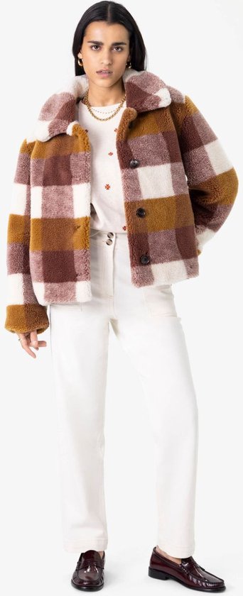 Sissy-Boy - Bruine geruite faux fur jas | bol