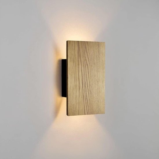 Vintage Houten Wandlamp Met Schakelaar - Industrieel Design - Wandlamp ...