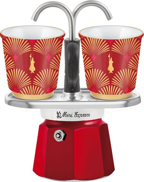 Bialetti Mini Express Deco Glamour + 2 kopjes - 90ml | bol