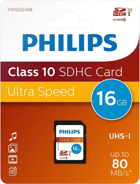 Philips SD kaart 16GB - Class 10 - Ultra Speed - SD Card | bol