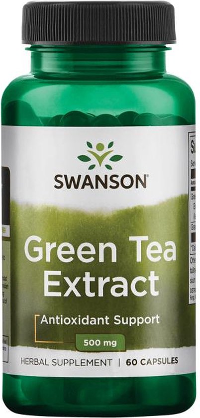 Supplementen - Green Tea Extract 500mg - Vegan - 60 Capsules - Swanson ...
