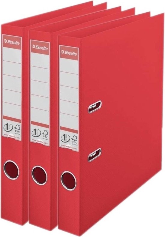 3x classeur / classeur à anneaux rouge 50 mm 2 trous A4 - Stocker ...