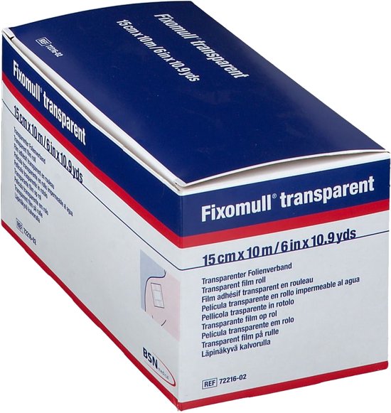 Fixomull Transparant - Waterdichte en ademende fixatiefilm - 10m x 15cm ...