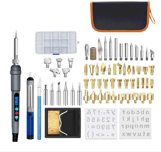 69 STKS Houtbrandgereedschap met Digitale Display - Verstelbare ...