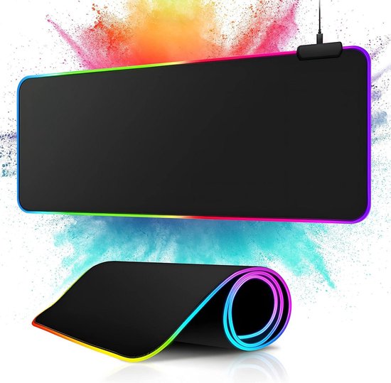XXL gaming muismat 800x300 mm - antislip RGB verlichting - voor gamers ...