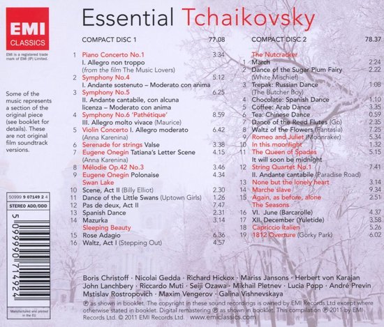 Essential Tchaikovsky, various artists | Muziek | bol