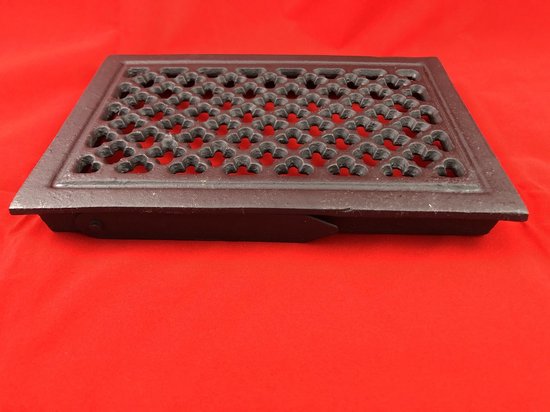 1 hete lucht rooster open haard, rechthoekig, gietijzer zwart. | bol