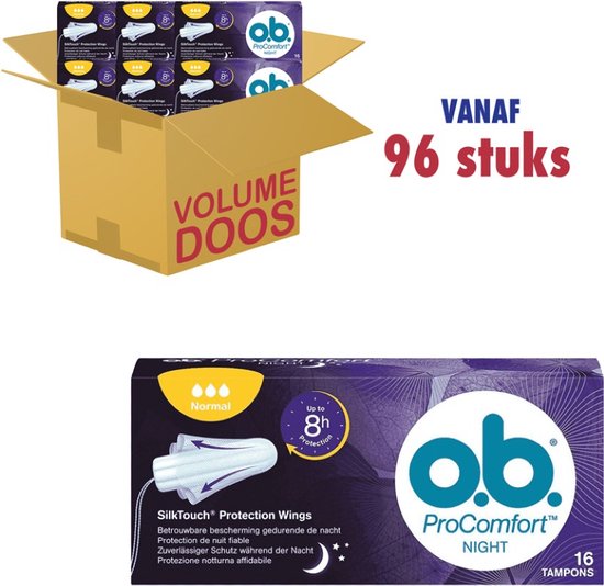 o.b. Tampons ProComfort Night Normal 16 stuks 8-pack | bol