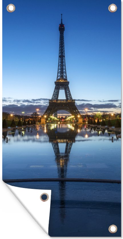 Affiche de jardin La Tour Eiffel le soir avec un ciel très dégagé à Paris - 30x60 cm -... | bol