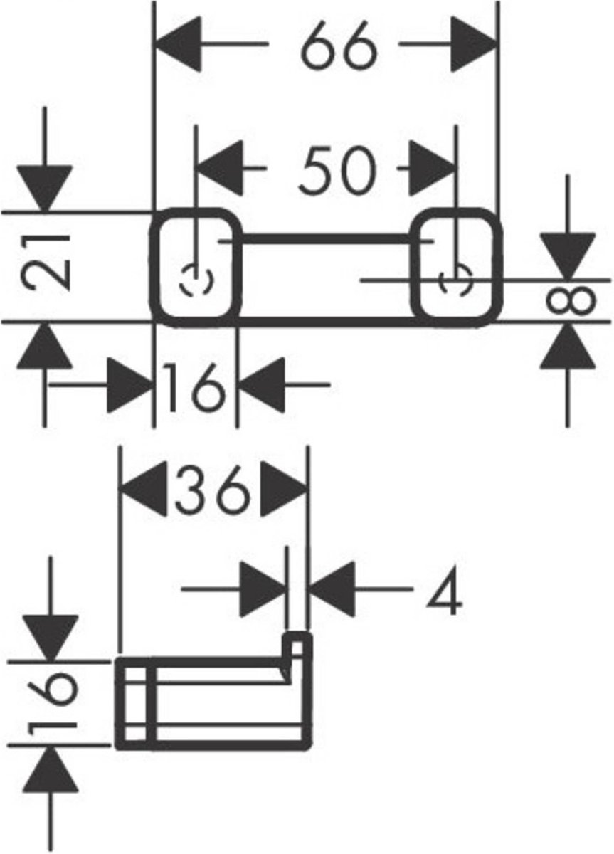 Hansgrohe Addstoris handdoekhaak dubbel mat zwart | bol.com