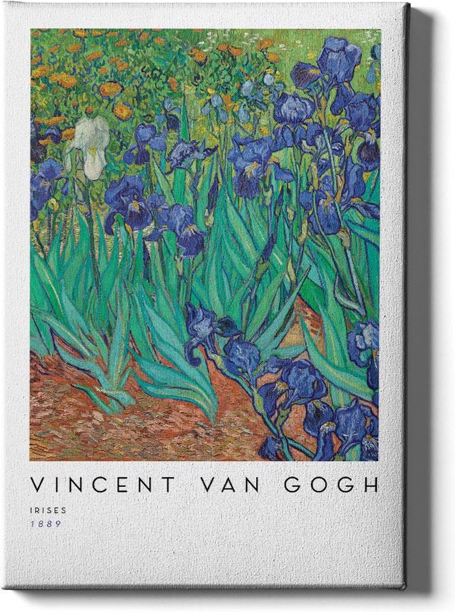 Walljar - Vincent van Gogh - Irissen II - Muurdecoratie - Canvas schilderij | bol.com