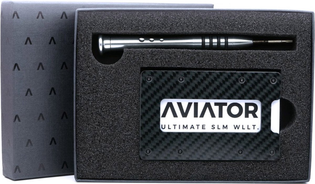 Aviator - Ultimate slim RFID wallet - Carbon Edition | bol.com