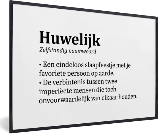 Fotolijst Incl Poster Trouwen Huwelijk Quotes Spreuken