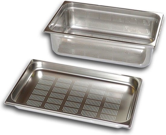 Gastro-Inox RVS GN Bak 1/1 - 100mm Diep, Geperforeerd, Gastro-Inox 501. ...