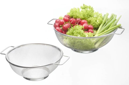 Metaltex Roestvrij stalen staande zeef Inox, Ø 20 cm | bol.com