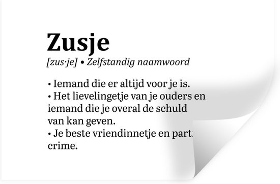 Muurstickers - Sticker Folie - Zusje - Quotes - Spreuken - Woordenboek ...