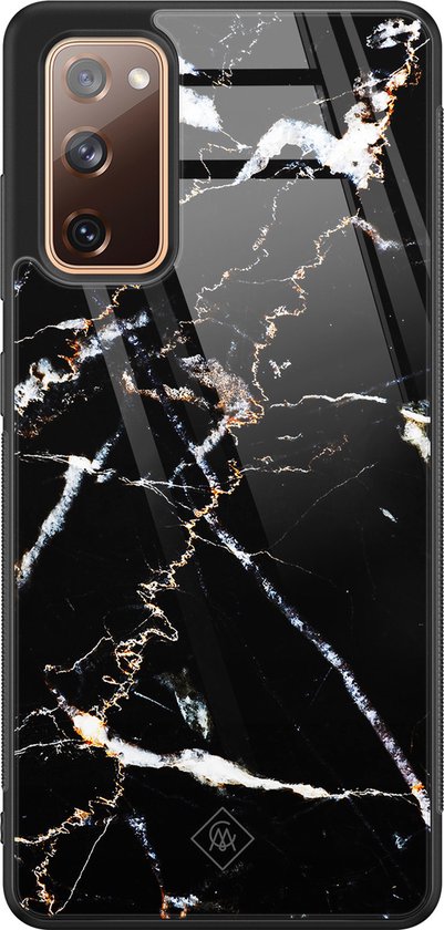 Samsung Galaxy S20 FE hoesje glas - Marmer zwart - Zwart - Hard Case - Casimoda | bol.com