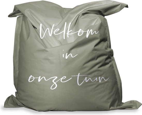 PillowMonkey zitzak - Welkom in onze tuin - Quotes - Tuin - Tekst ...