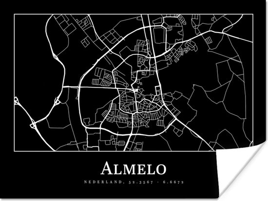 Poster Plattegrond - Almelo - Stadskaart - Kaart - 40x30 cm | bol