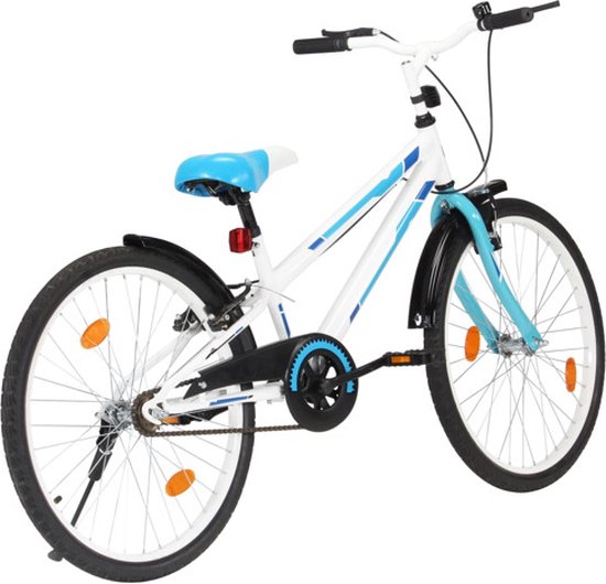 vidaXL Kinderfiets 24 inch blauw en wit | bol.com