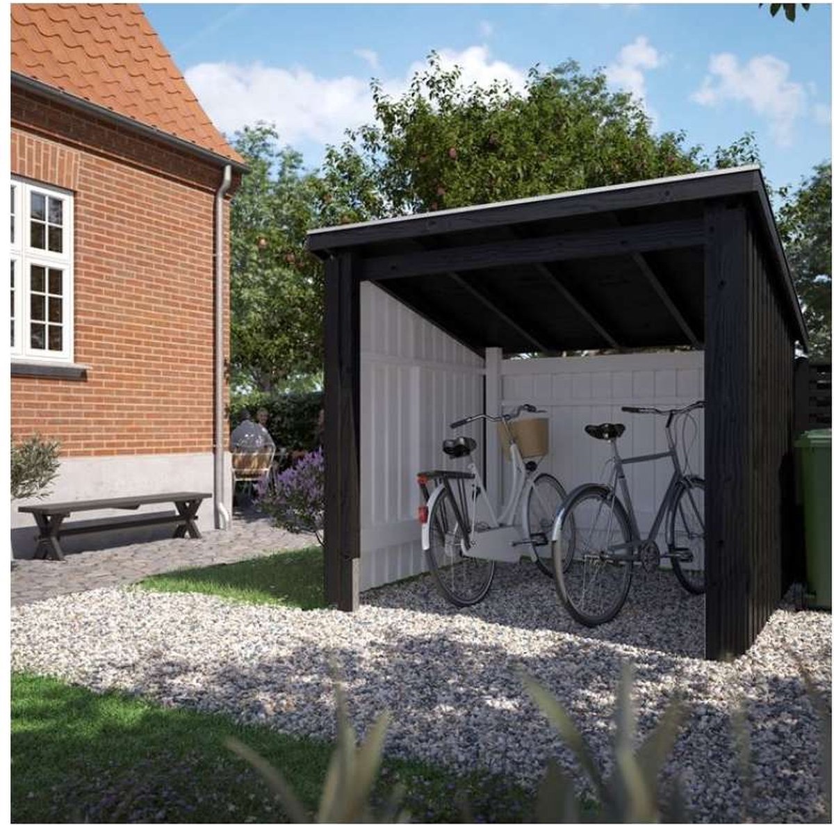 Fietsenberging open 5 m2 onbehandeld 218 x 229 x 220 cm - Type A | bol