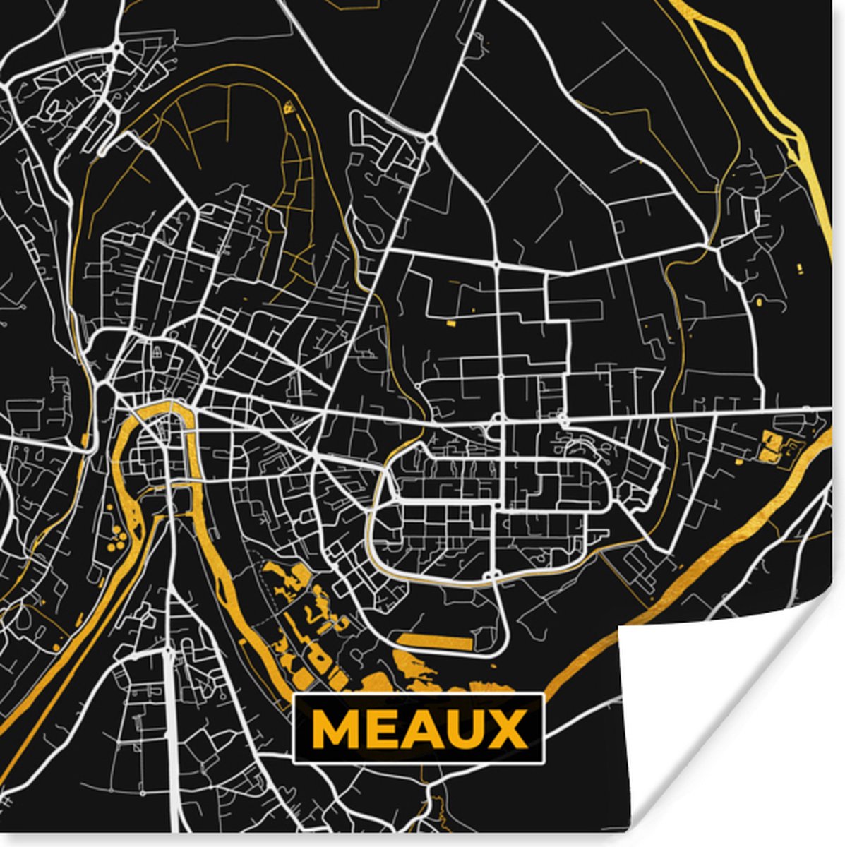 Affiche Carte - France - Meaux - Plan de ville - Plan d'étage - 75x75 ...