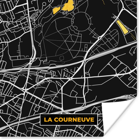 Poster Frankrijk - La Courneuve - Stadskaart - Kaart - Plattegrond ...
