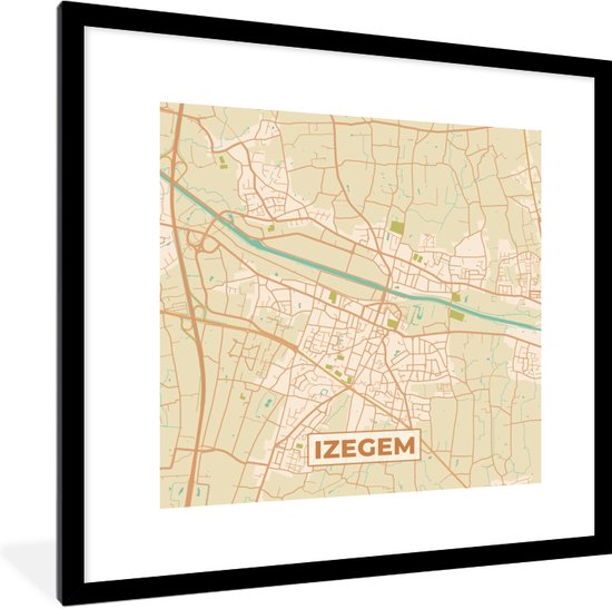 Fotolijst incl. Poster - België - Kaart - Stadskaart - Plattegrond ...