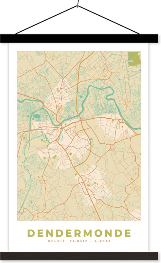 Posterhanger incl. Poster 60x90 cm - Schoolplaat - Plattegrond - Kaart ...