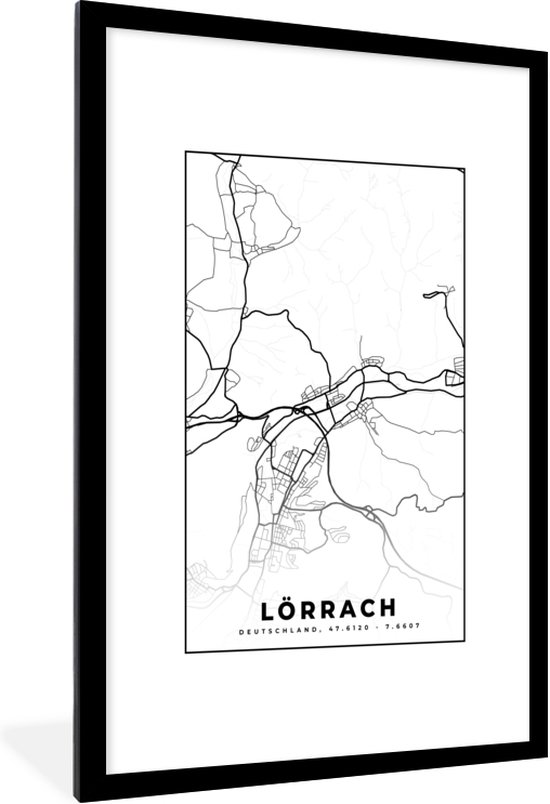 Fotolijst incl. Poster - Plattegrond - Kaart - Lörrach - Stadskaart ...