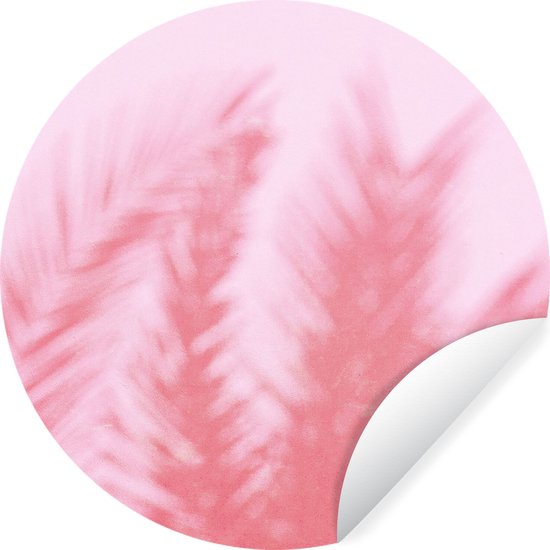 WallCircle - Muurstickers - Behangcirkel - Planten - Bladeren - Roze ...