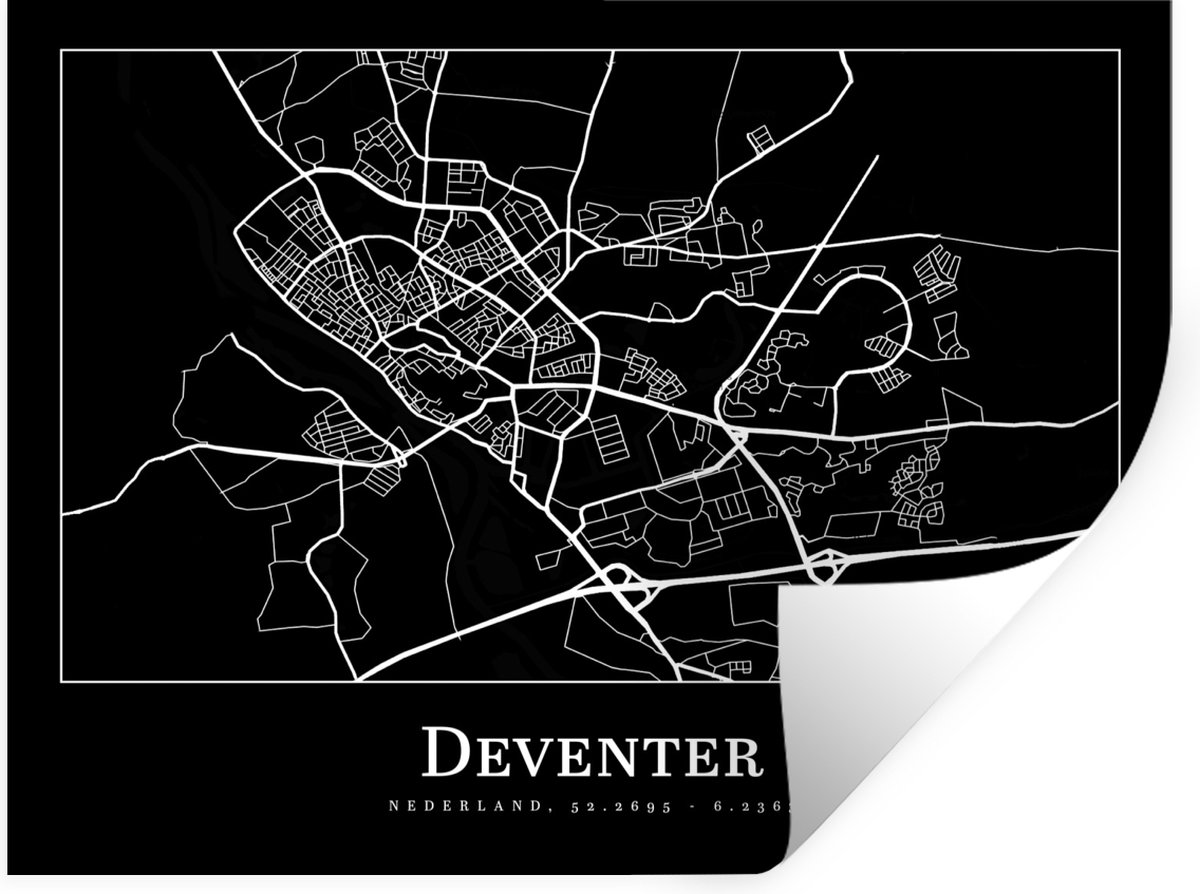Stickers Stickers muraux - Plan de la ville - Deventer - Carte - Carte ...