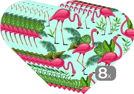 Onderleggers - Placemats - Placemats hartje - Flamingo - Jungle ...