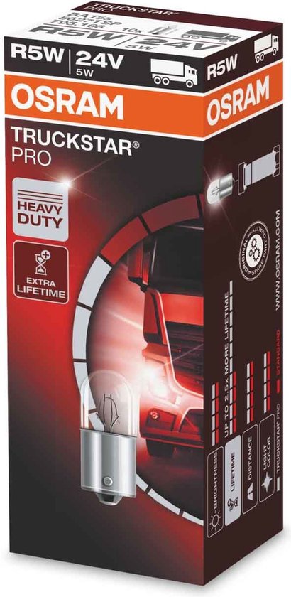 Osram R5W Gloeilamp 24V 5W BA15s Truckstar Pro 10 Stuks | bol