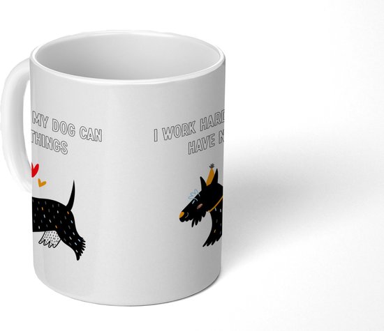 Mok - Koffiemok - Quotes - Spreuken - I work hard so my dog can have ...