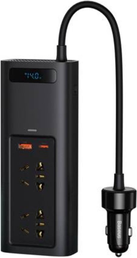 Baseus In-car Omvormer 150W (220V CN/EU) zwart (CRNBQ-A01) | bol.com