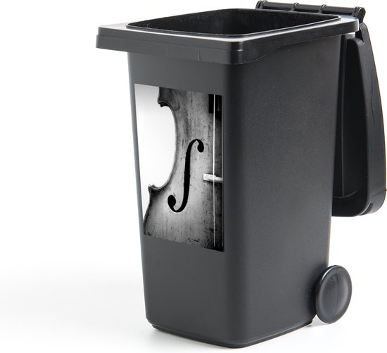 Container sticker Doorsnede van een viool - zwart wit - 40x60 cm ...