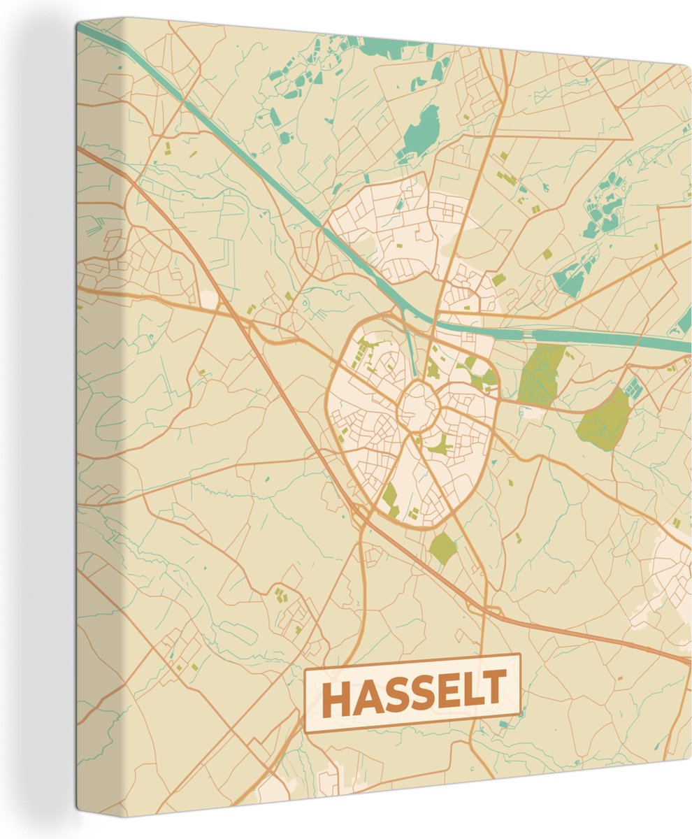 Toile Peinture Plan d'Etage - Carte - België - Plan de Ville - Hasselt ...
