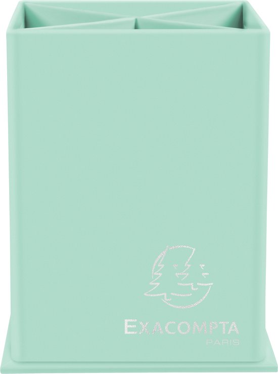 8 x Vierkante pennenhouder met 4 verdelingen in karton - Pastelgroen | bol