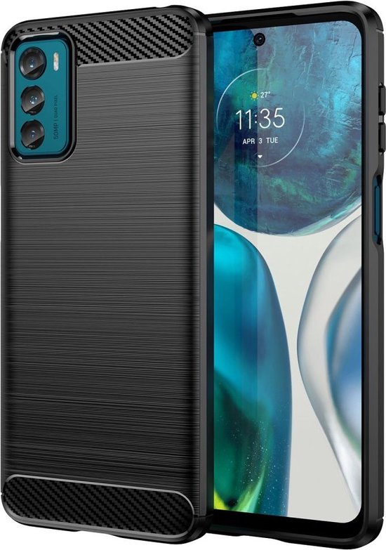 Motorola Moto G42 Hoesje Geborsteld TPU Flexibele Back Cover Zwart ...