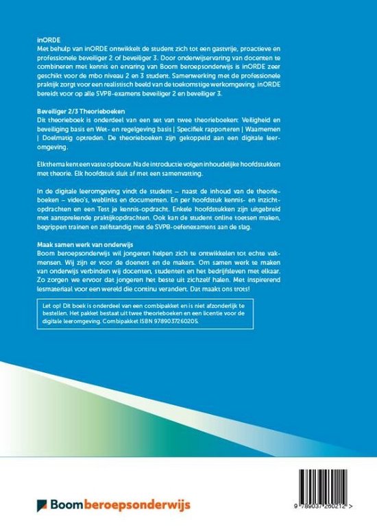 Beveiliger 2 theorieboek bij combipakket, Jan Koenders | 9789037260212 ...